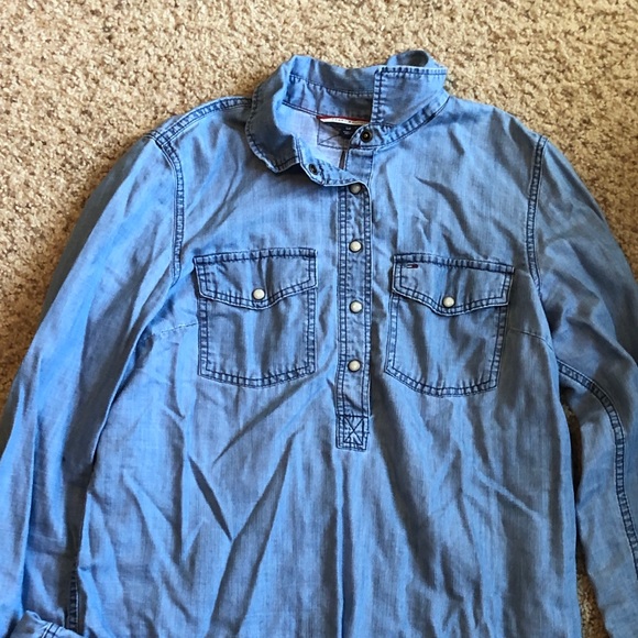 Tommy Hilfiger | Tops | Ladies Small Tommy Hilfiger Snap Button Denim ...